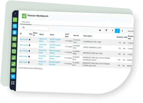 Planner Workbench App - Supplier Portal